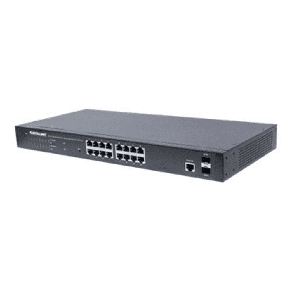 Intellinet 16-Port Gigabit Ethernet PoE+ Web-Managed Switch mit 2 SFP ...