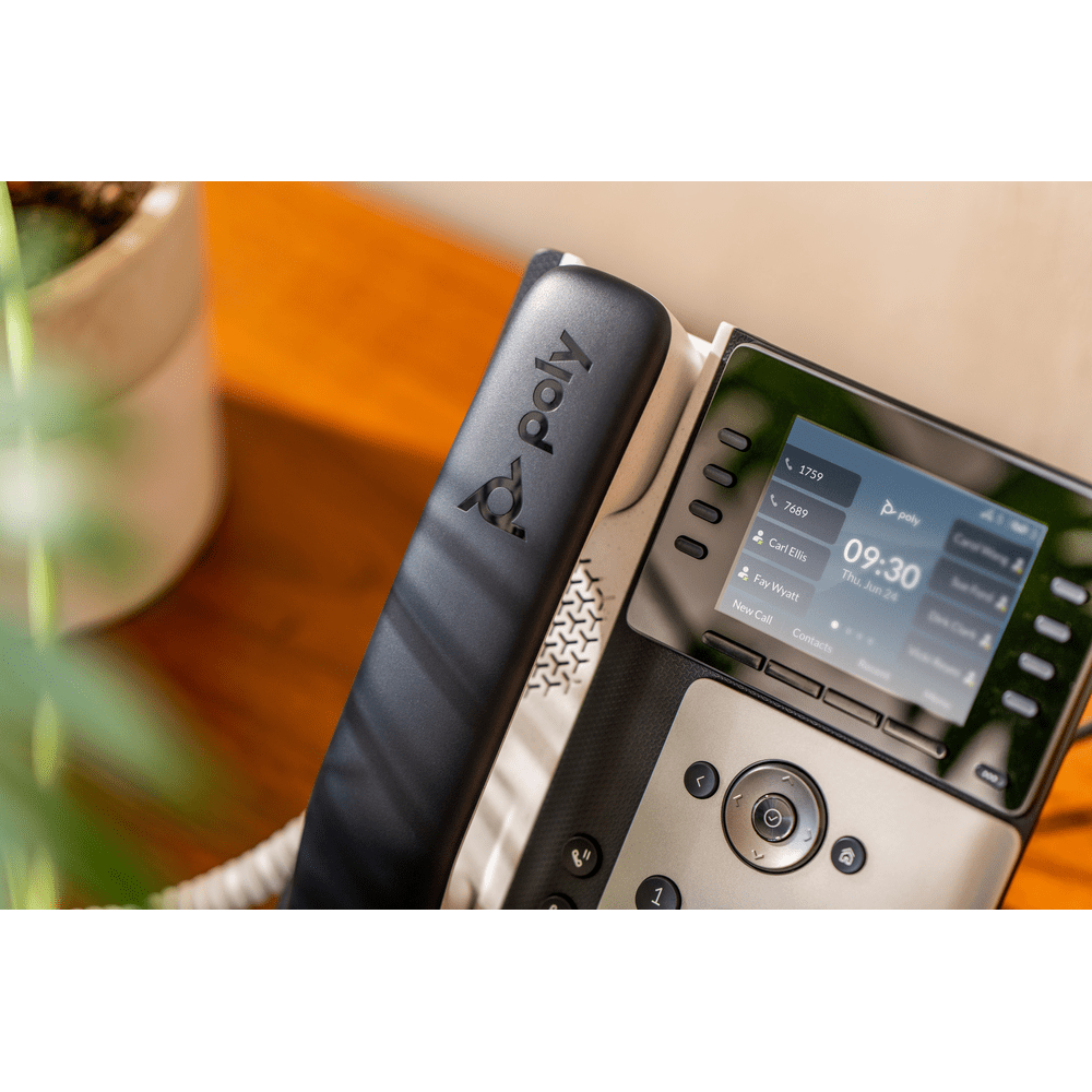 Poly Edge E300 IP Phone and PoE-enabled IP-Telefon Schwarz 8 Zeilen IPS ...