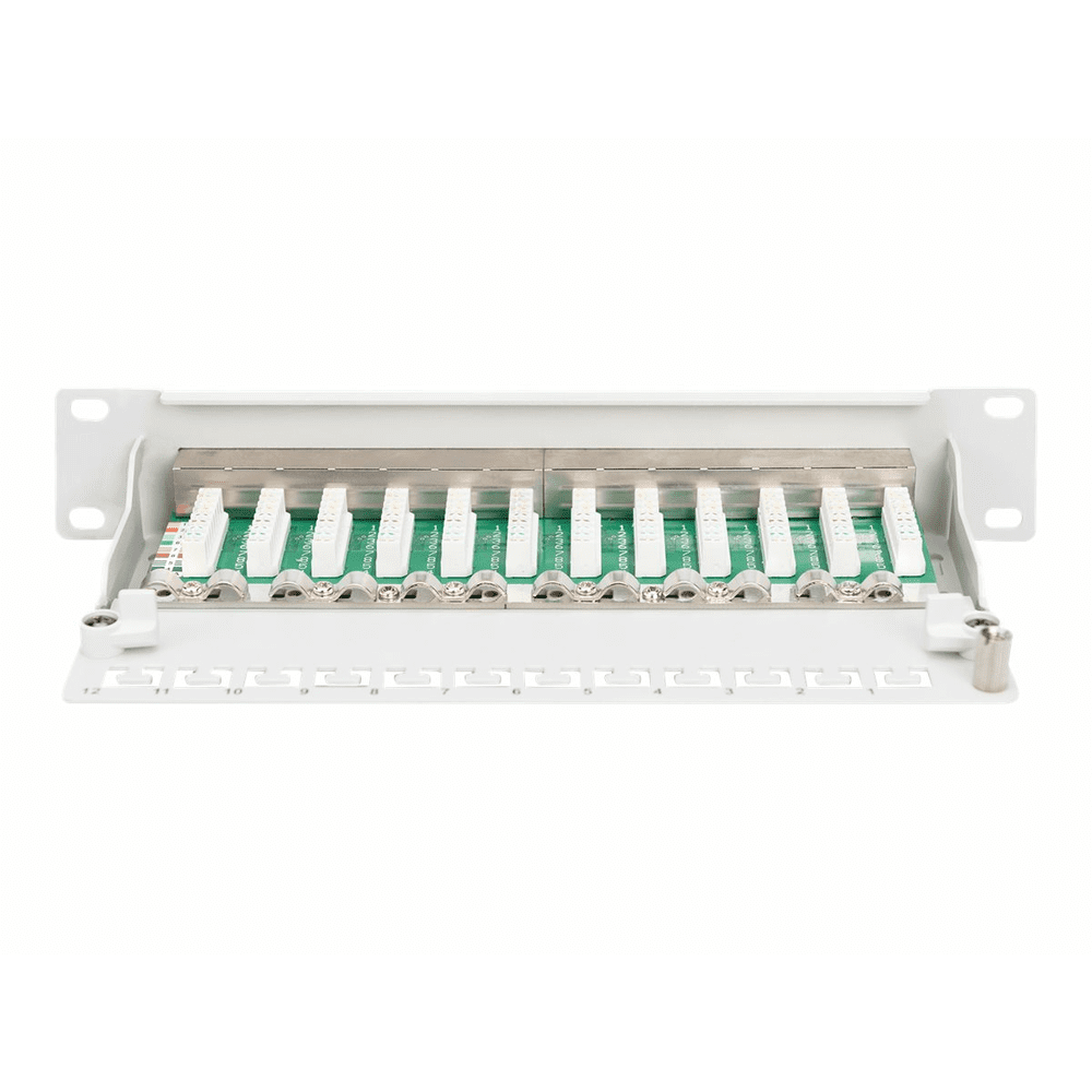 DIGITUS CAT 5e Klasse D Patch Panel geschirmt 12-Port RJ45 8P8C LSA 1HE ...