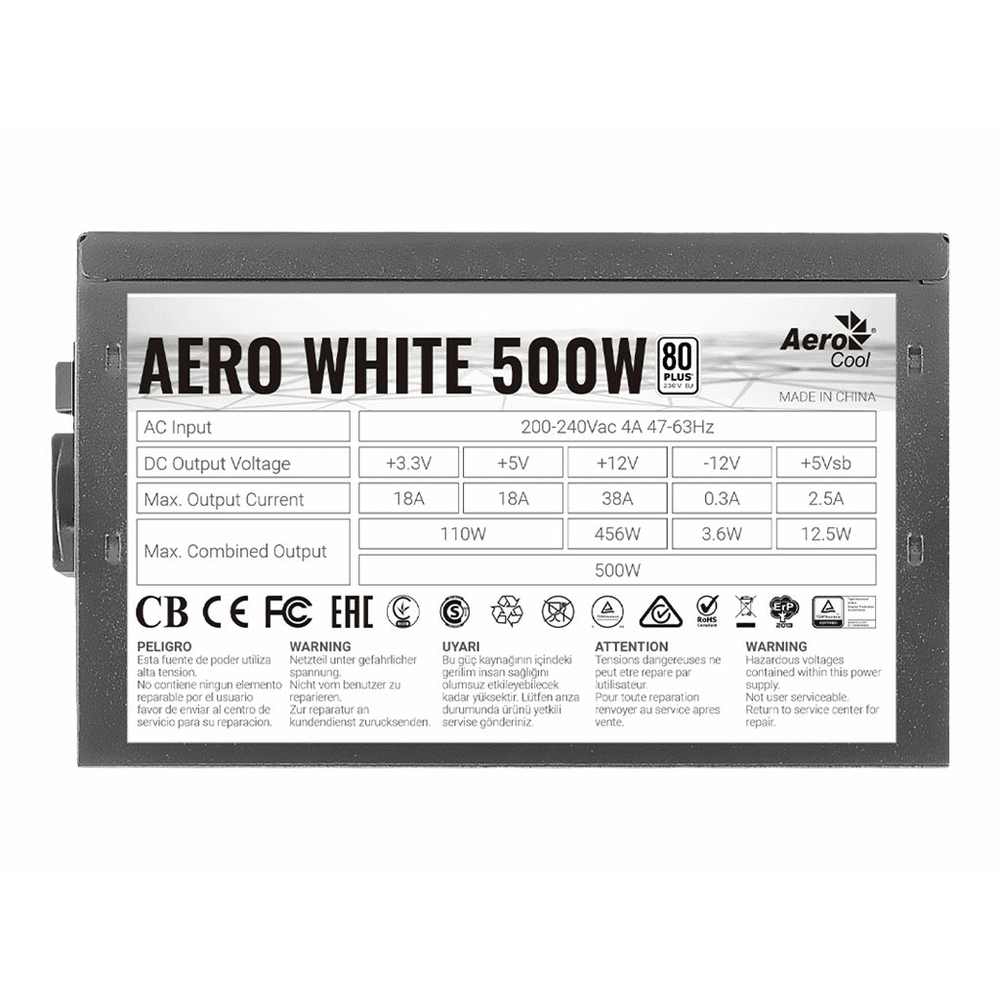 AEROCOOL ADVANCED TECHNOLOGIES AeroCool AERO White 500W - Netzteil ...