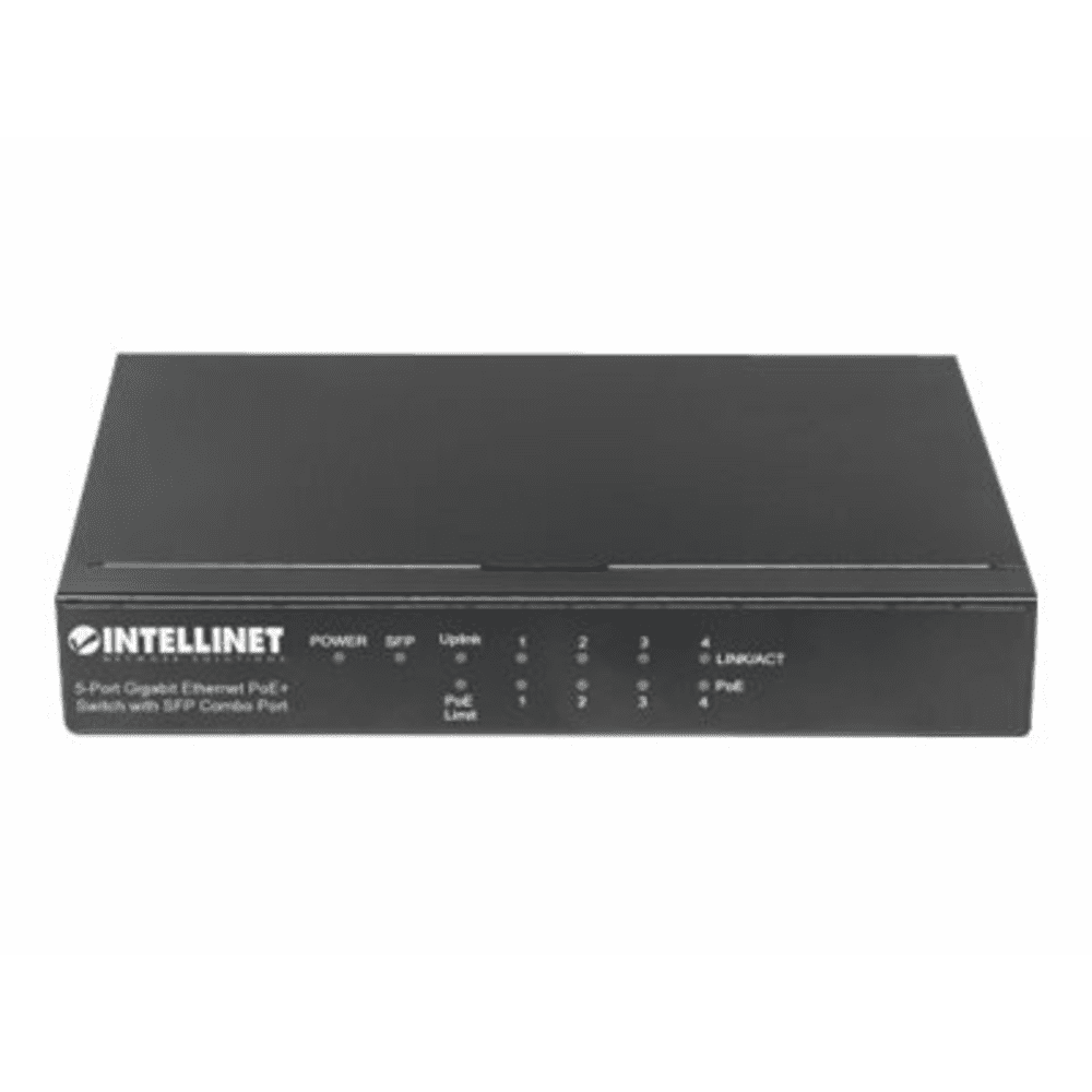 Intellinet 5-Port Gigabit Ethernet PoE+ Switch mit SFP Kombo-Port, 4 x ...
